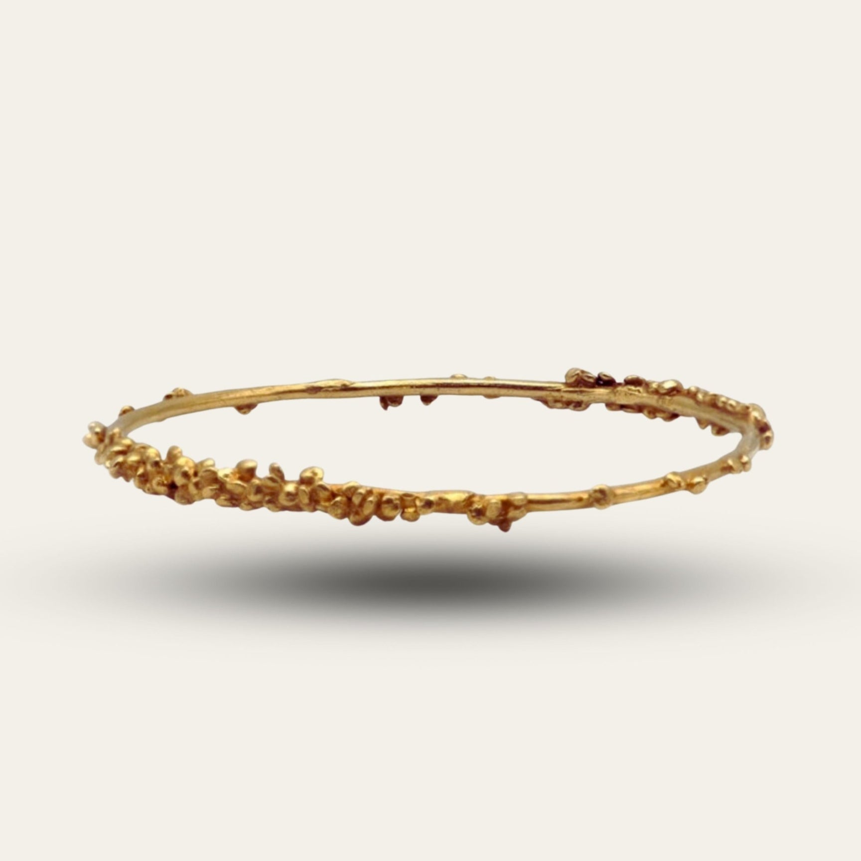 Gold Grain Bangle | Luxury Gold Bangle | Dainty London