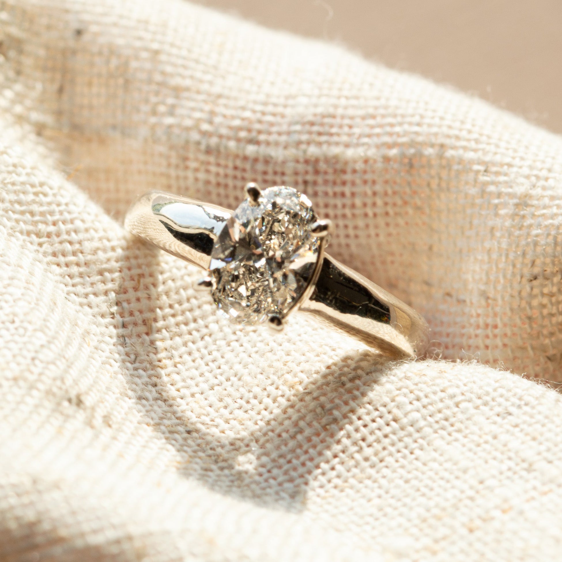 Platinum Oval Diamond Ring - The Isolde Ring – Dainty London