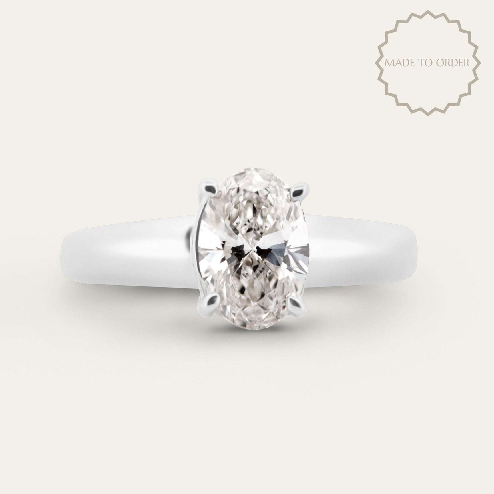 Platinum Oval Diamond Ring - The Isolde Ring – Dainty London