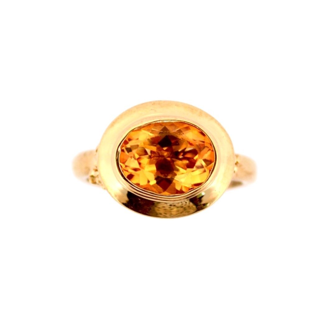 The Celeste Ring | Golden Yellow Gemstone Ring – Dainty London