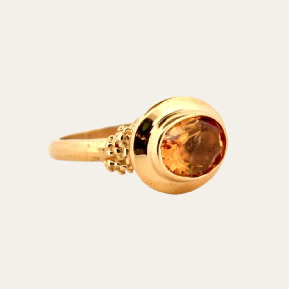 The Celeste Ring | Golden Yellow Gemstone Ring – Dainty London
