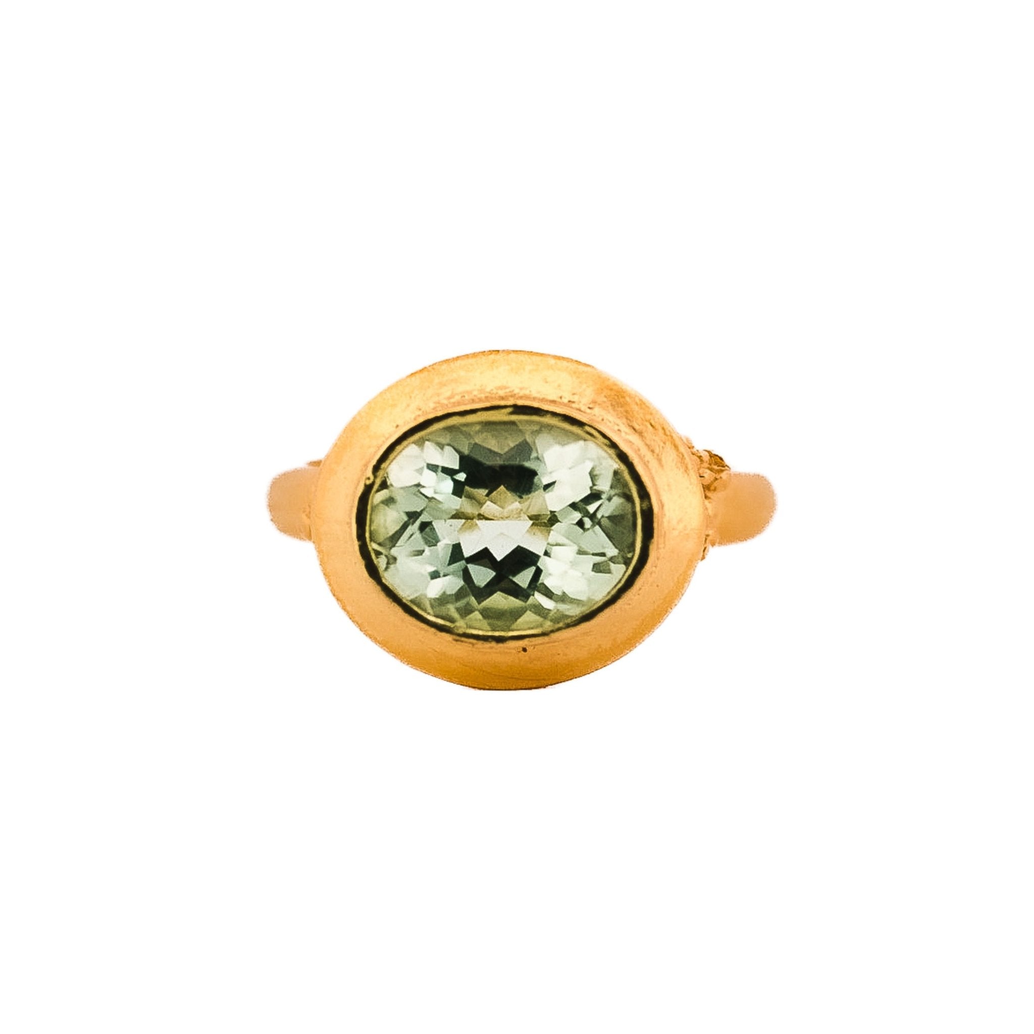 The Gold Margo Ring | Ocean Green Gold Gemstone Ring – Dainty London